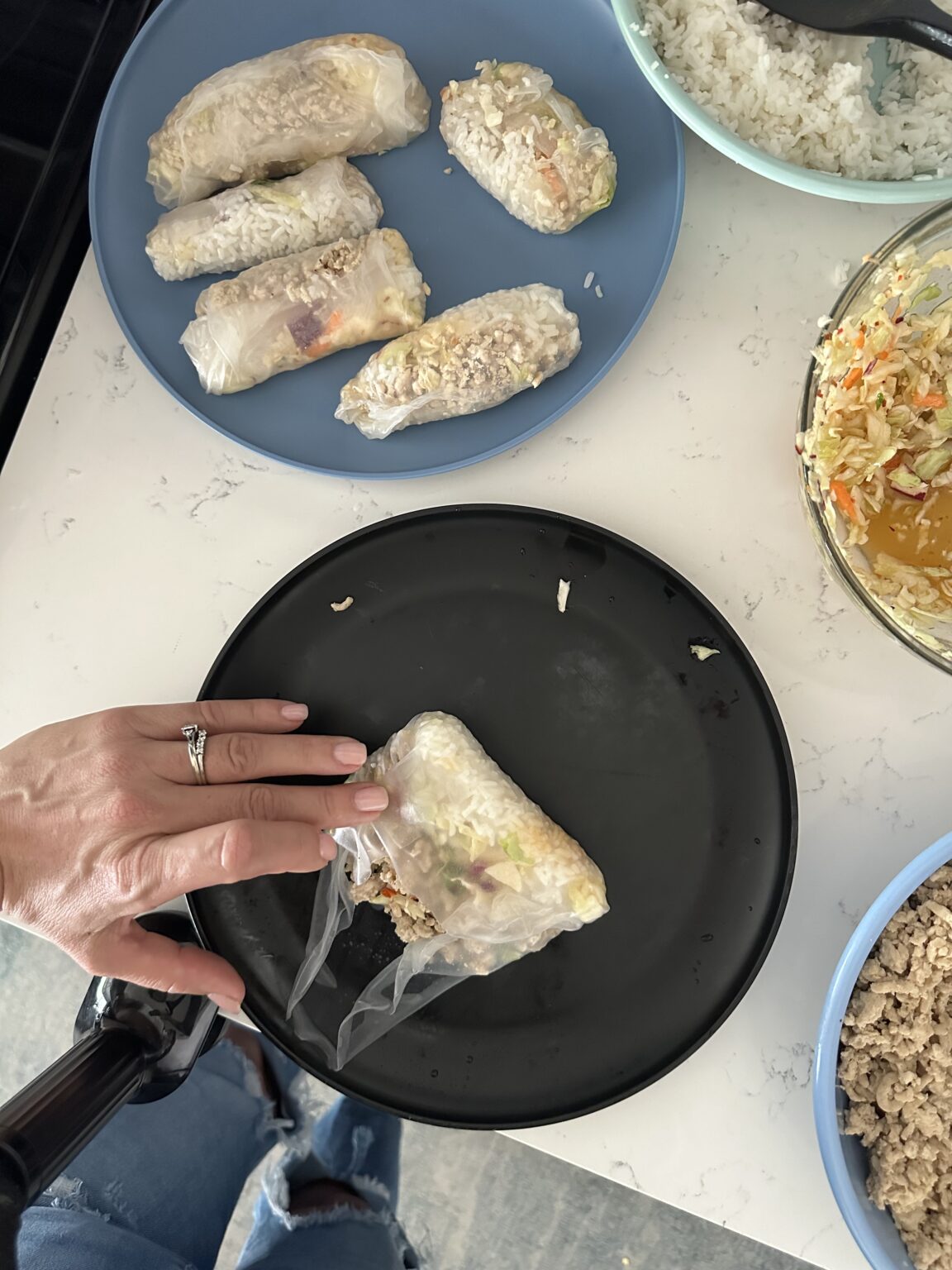 Chicken Spring Rolls with Minute Instant Jasmine Rice | Mamallamallama ...